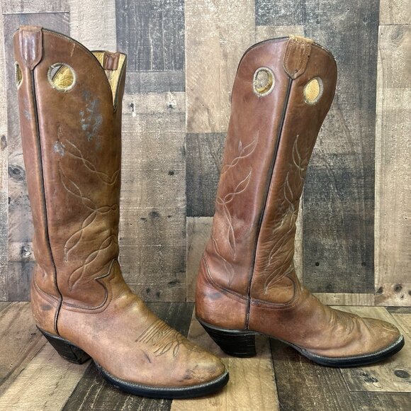 Tony Lama | Shoes | Tony Lama Gold Label Vintage Buckaroo Tall Brown ...